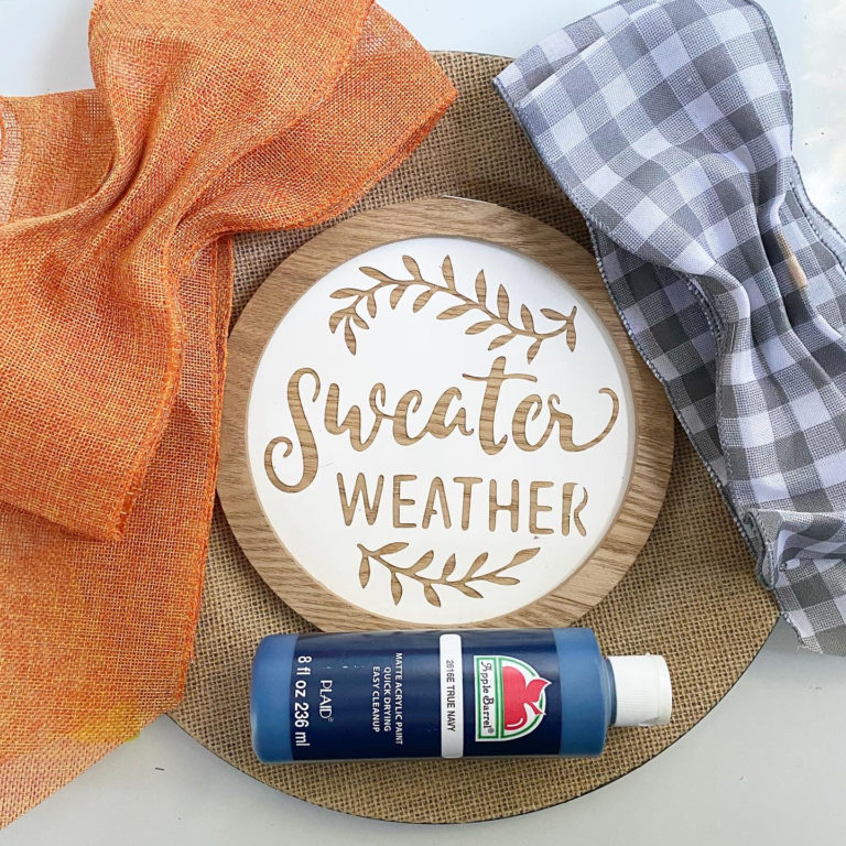 {DIY} Navy Charger Plate Fall Decor - Katie Drane