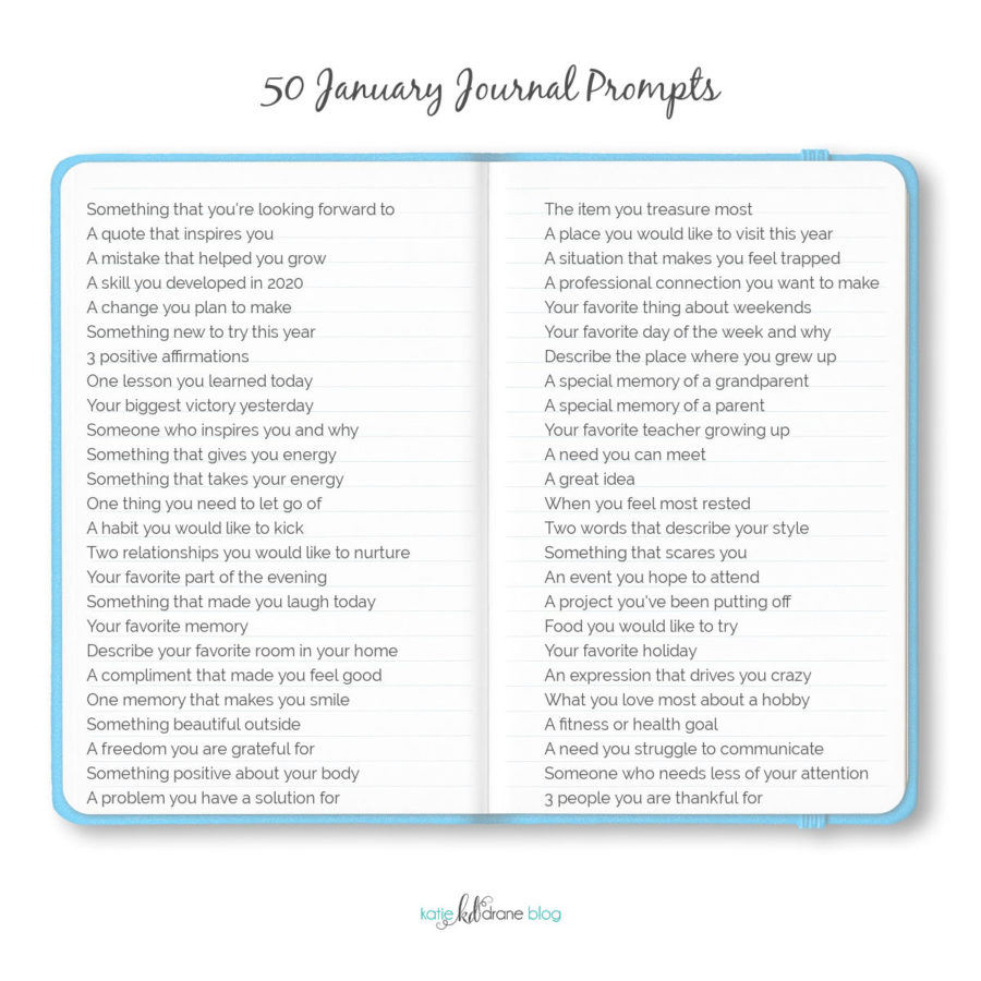 50 Journal Prompts for January - Katie Drane
